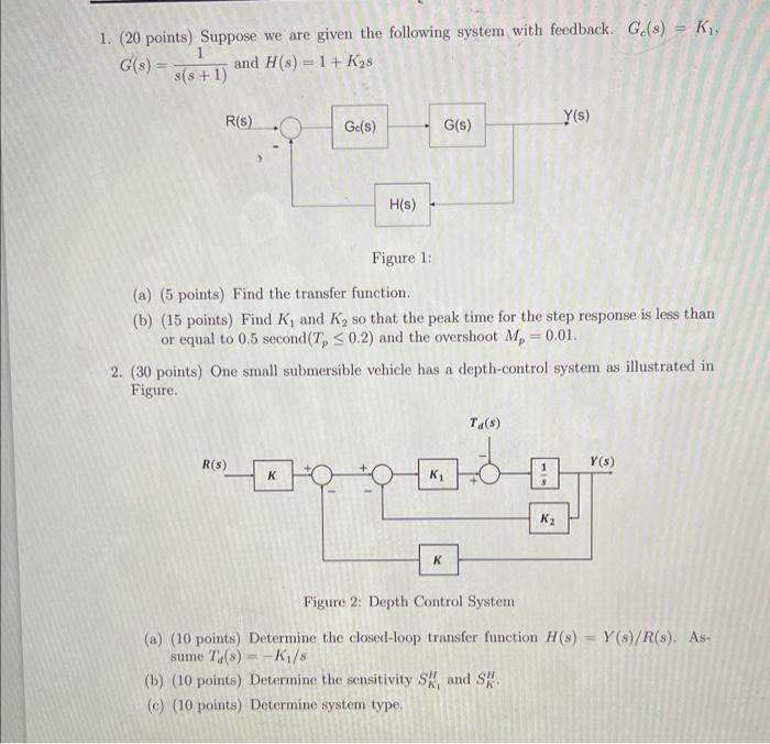 Solved 1. (20 points) Suppose we are given the following | Chegg.com