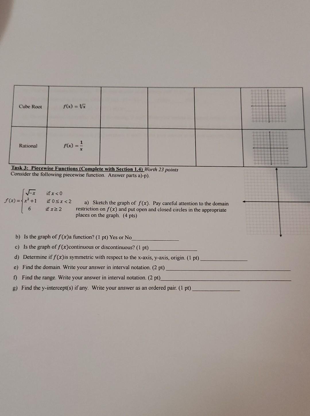 Solved Name: MAT 171 Pre-Calculus Chapter 1 Lab Tasks 2-3- | Chegg.com