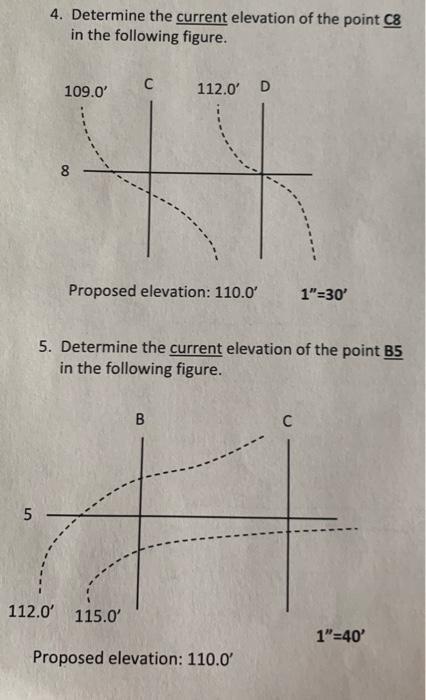 Solved 4. Determine the current elevation of the point C8 in | Chegg.com
