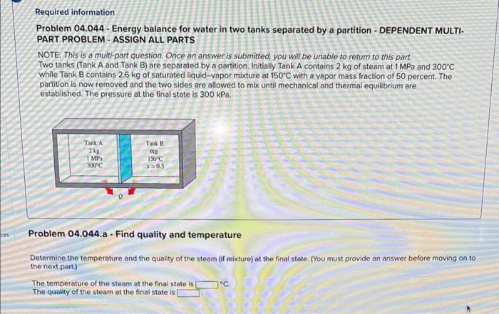 Solved Required information Problem 04.044 - Energy balance | Chegg.com