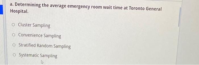 Solved a. Determining the average emergency room wait time | Chegg.com