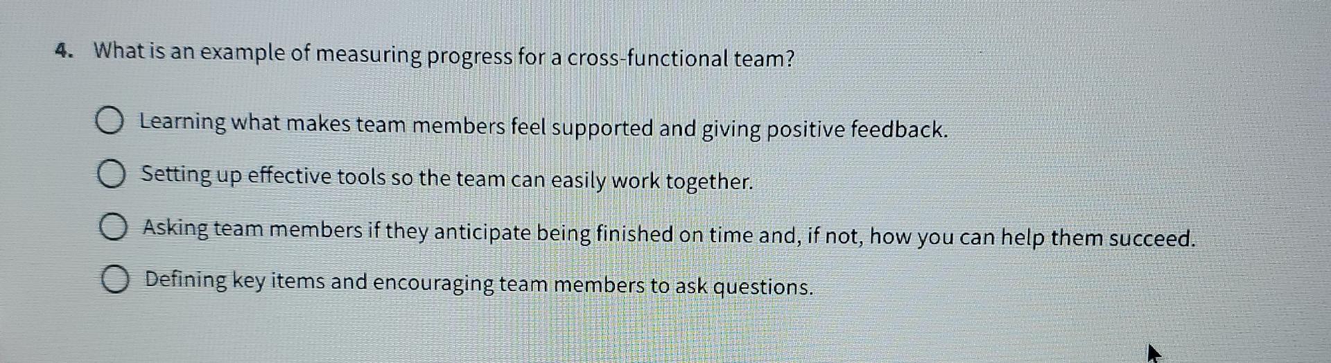 Solved What is an example of measuring progress for a | Chegg.com