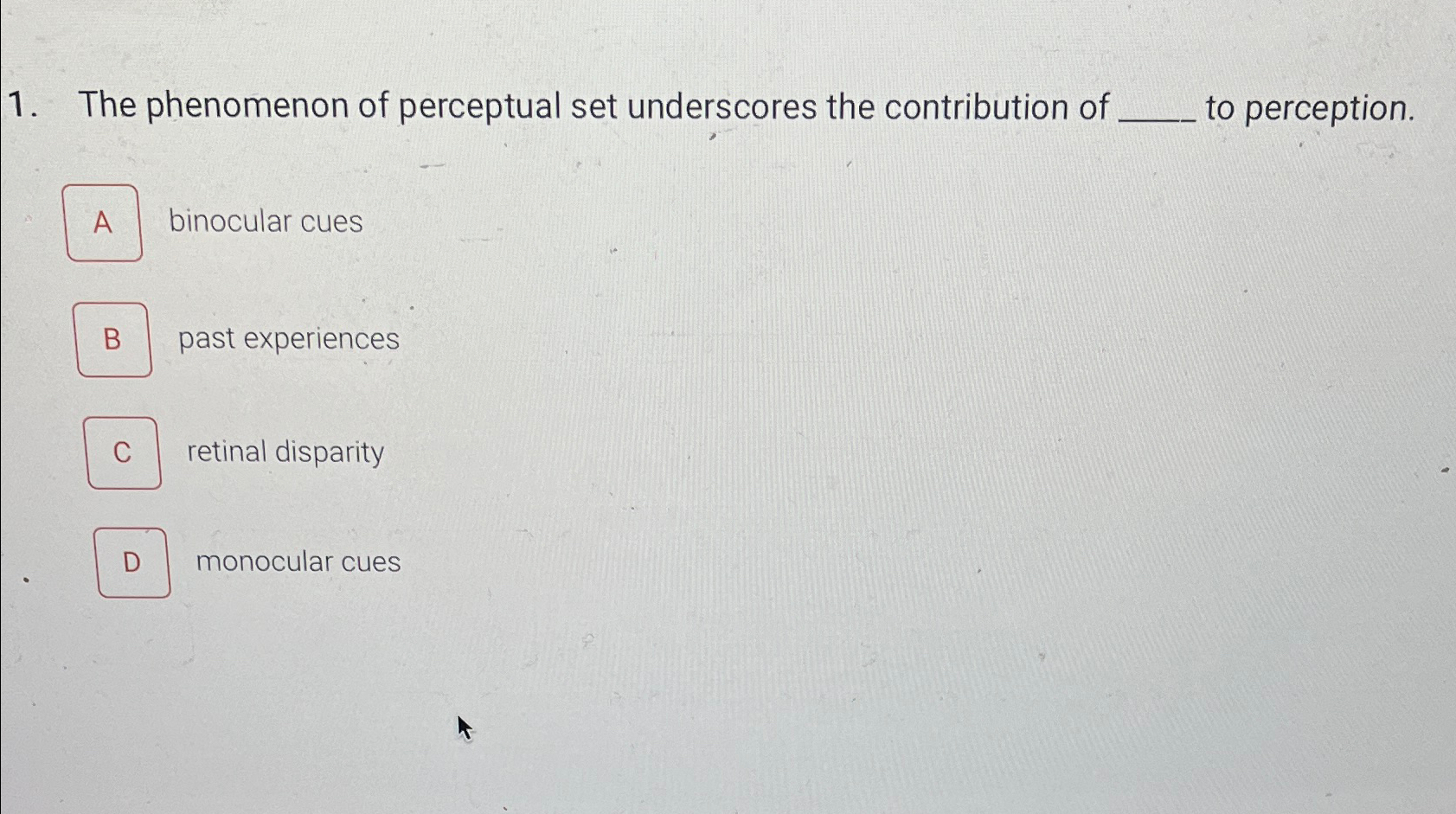 Solved The phenomenon of perceptual set underscores the | Chegg.com