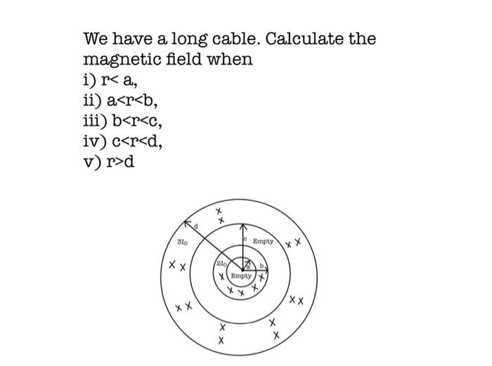 Solved We have a long cable. Calculate the magnetic field | Chegg.com