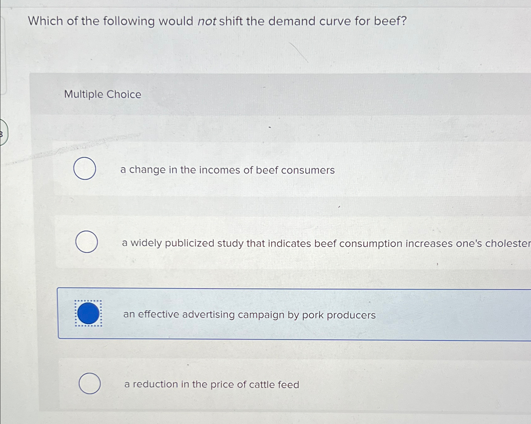 Solved Which of the following would not shift the demand | Chegg.com