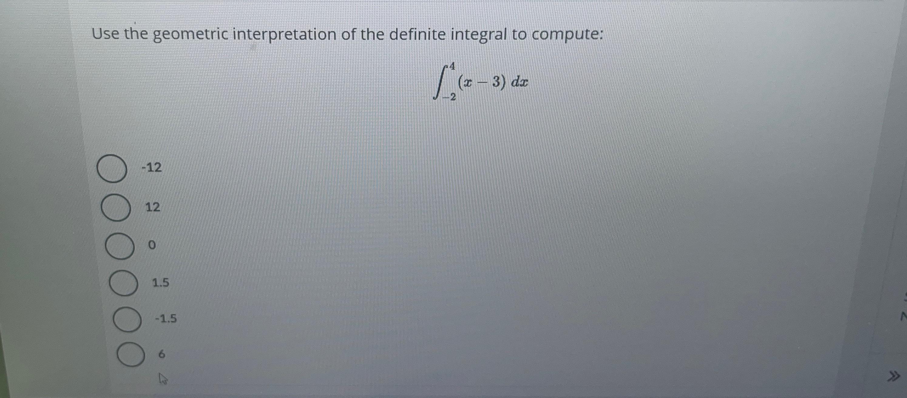 Solved Use the geometric interpretation of the definite | Chegg.com