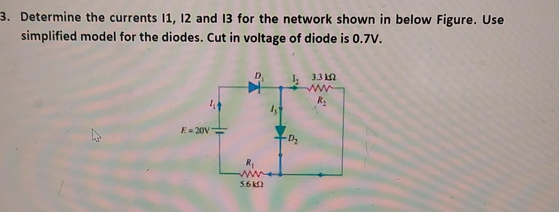 Solved Determine the currents 11,12 and 13 for the network | Chegg.com