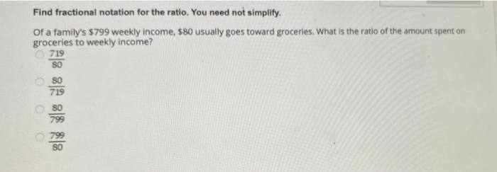 Solved Find fractional notation for the ratio. You need not | Chegg.com