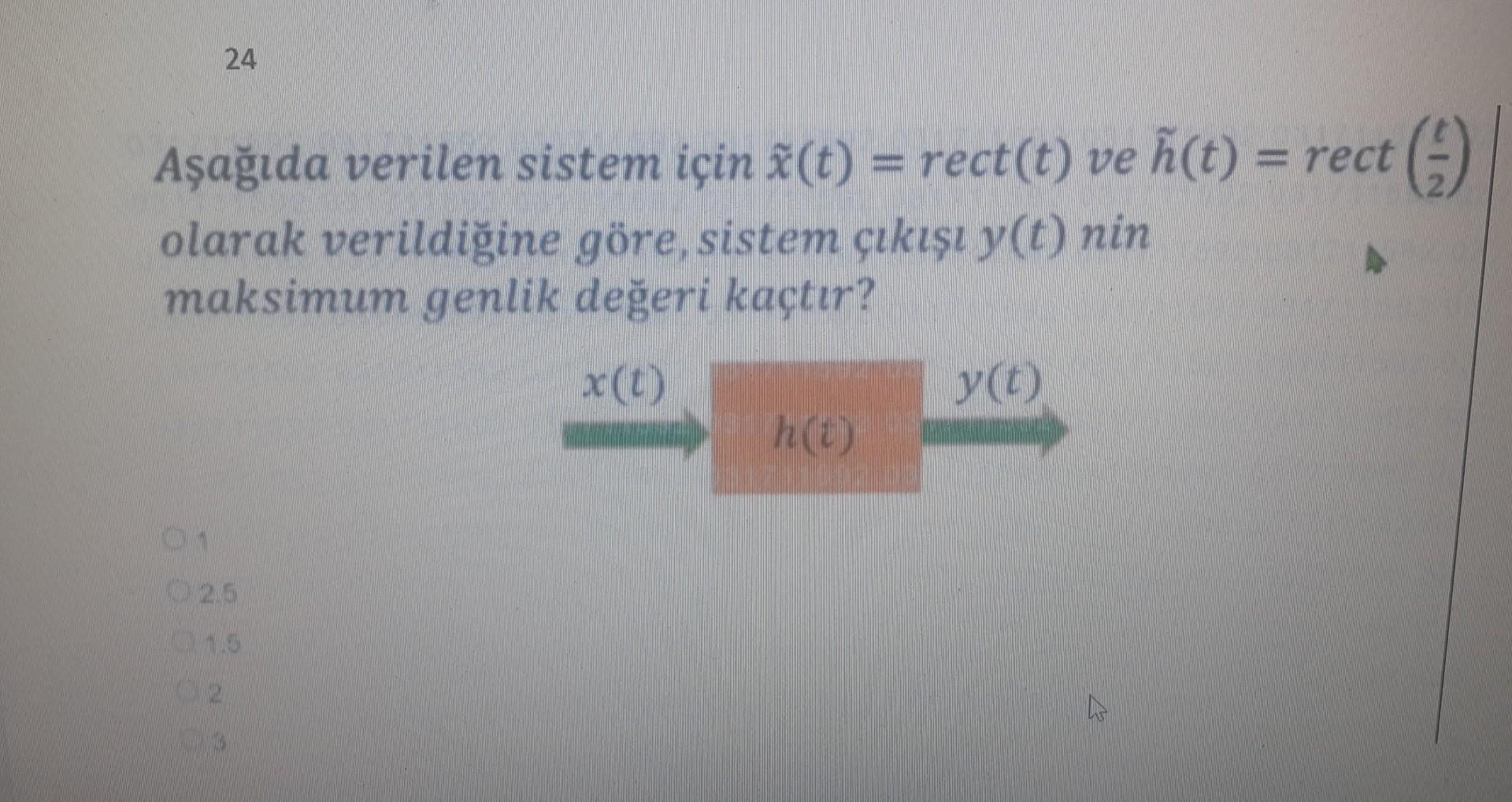 Solved Aşağıda verilen sistem ic\cinx~(t)=rect(t) ve | Chegg.com
