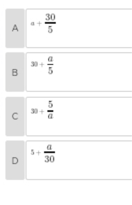 Solved select the algebraic expression for the sum of 30 and | Chegg.com