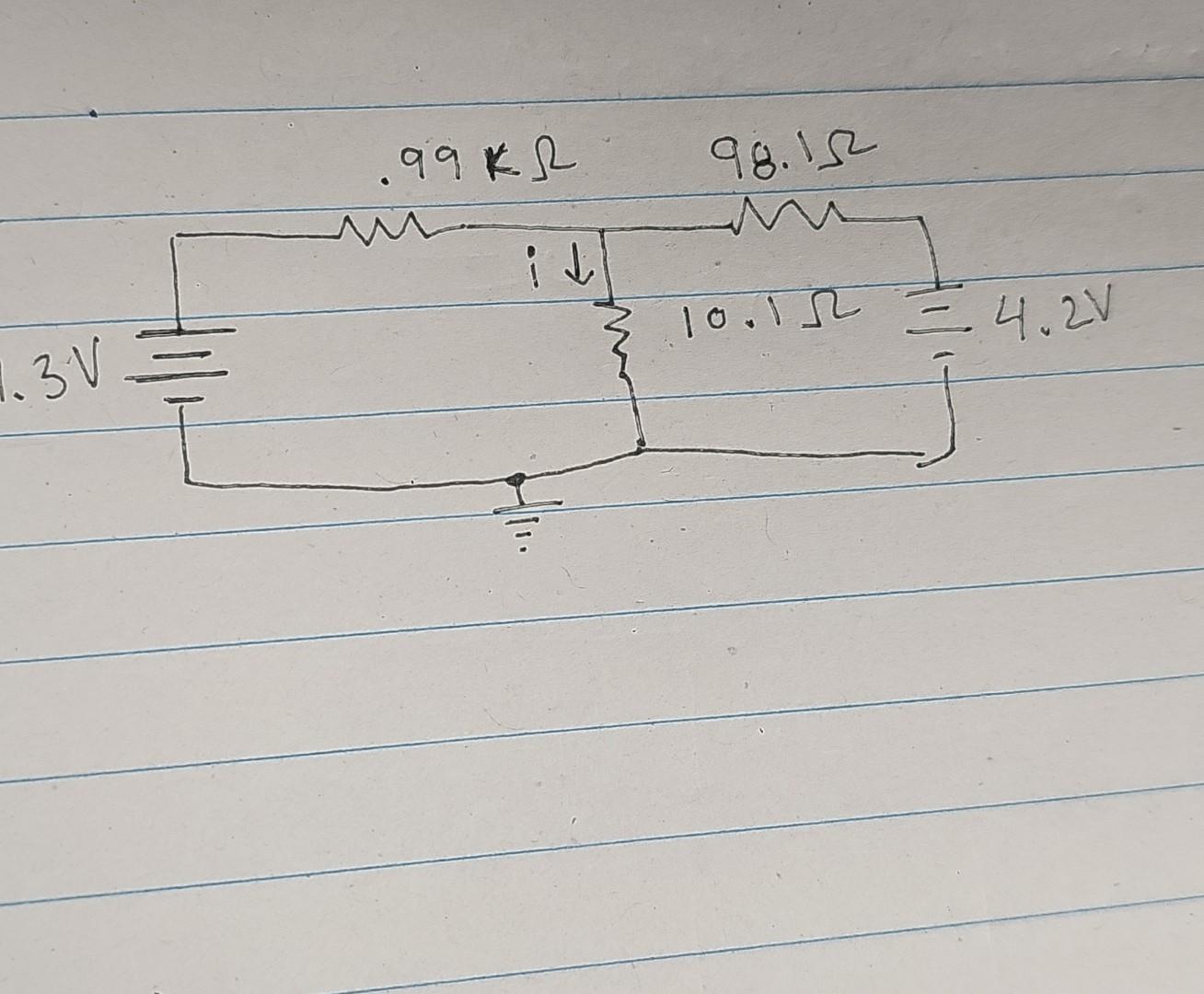 Solved find the current through resistor 10.1 Ohms | Chegg.com