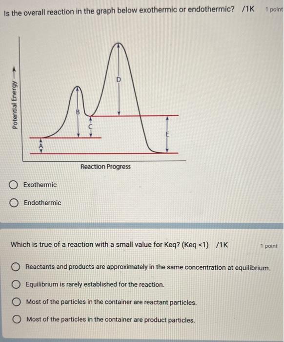 Solved Is the overall reaction in the graph below exothermic | Chegg.com
