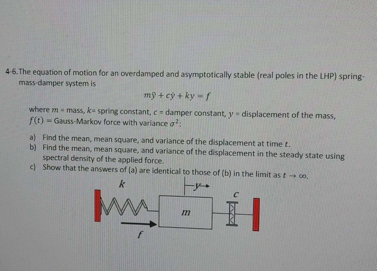 -6. The equation of motion for an overdamped and | Chegg.com