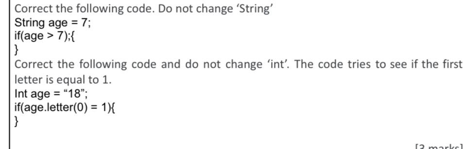Solved Correct the following code. Do not change | Chegg.com