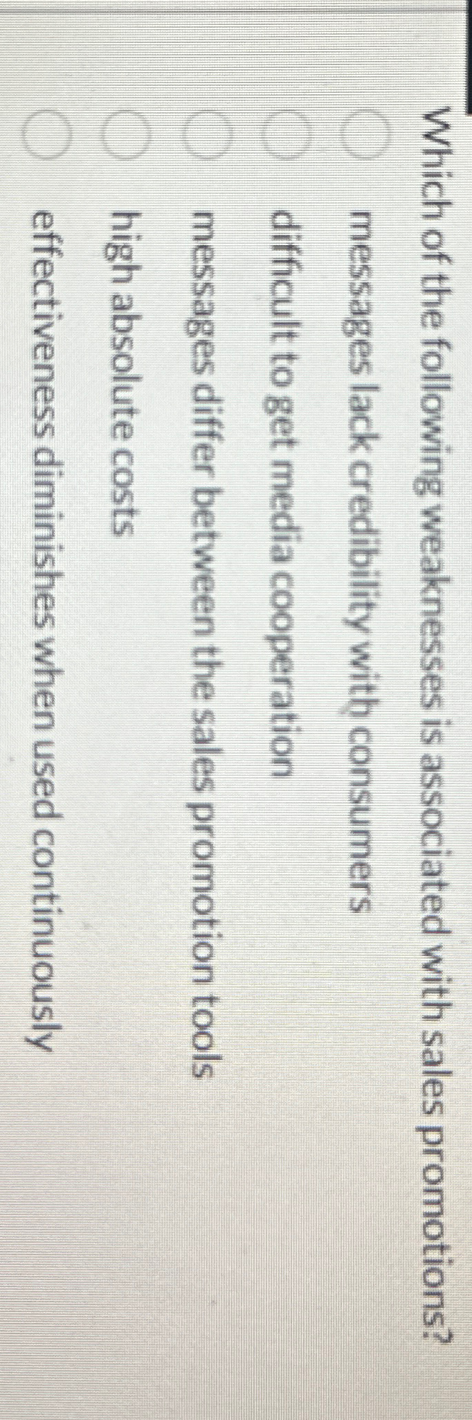 Solved Which of the following weaknesses is associated with | Chegg.com