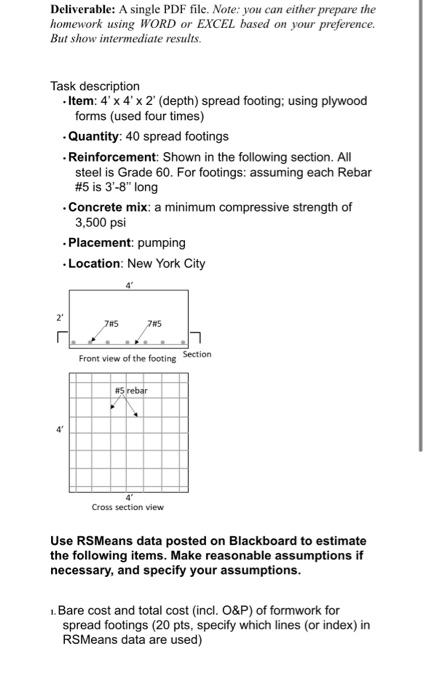Use RSMeans data posted on Blackboard to estimate the | Chegg.com