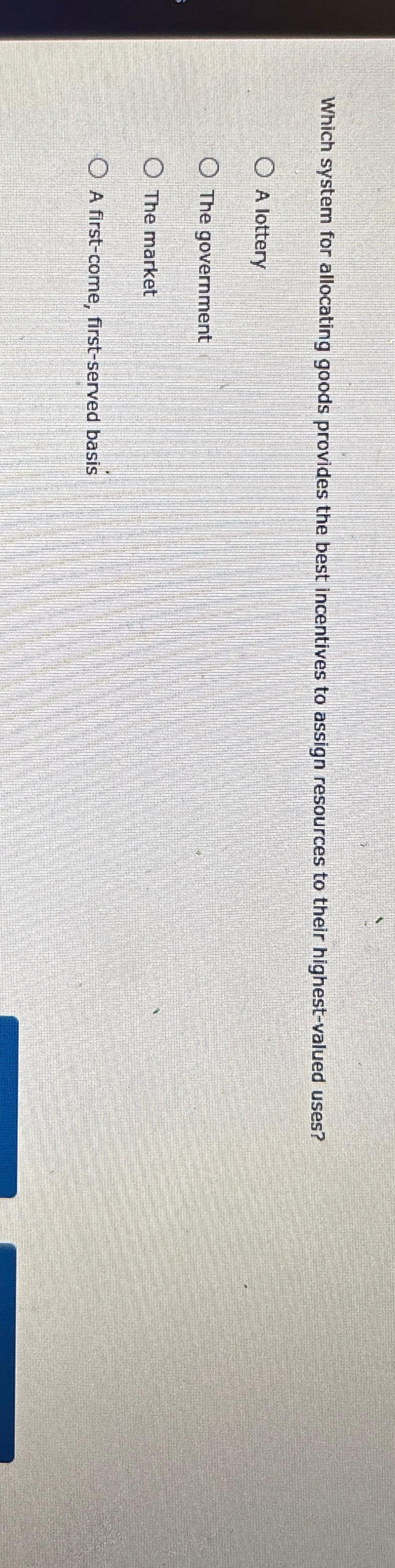 Solved Which system for allocating goods provides the best | Chegg.com