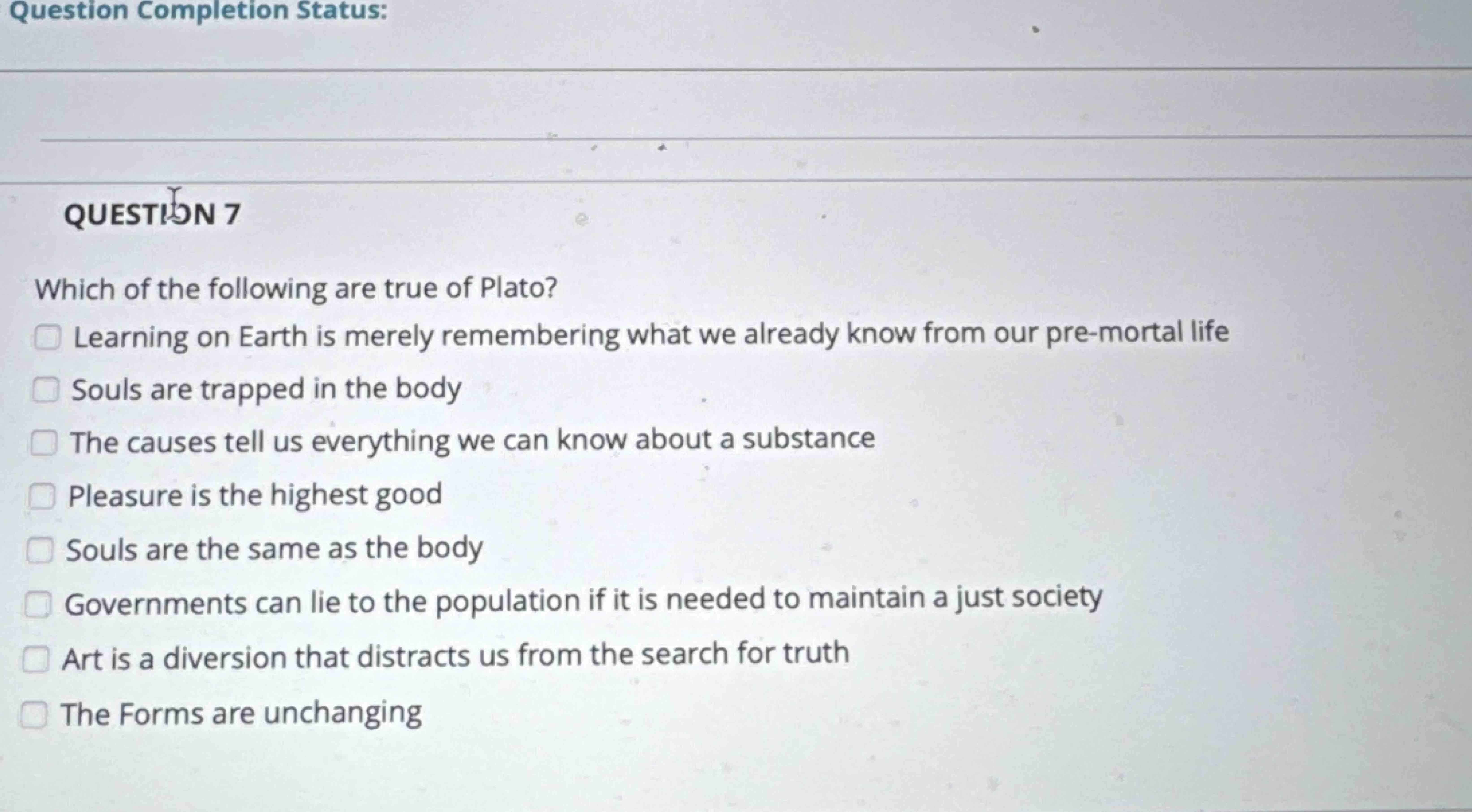 Solved QUESTIĐN 7Which of the following are true of | Chegg.com