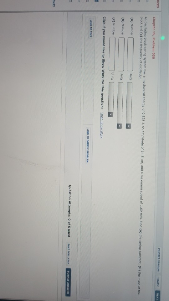 Solved RCES PRINTER VERSION 4 BACK NEXT Chapter 15, Problem | Chegg.com