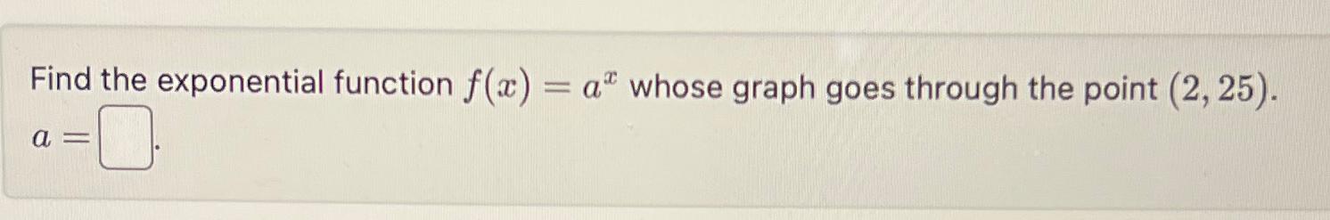 Solved Find the exponential function f(x)=ax ﻿whose graph | Chegg.com
