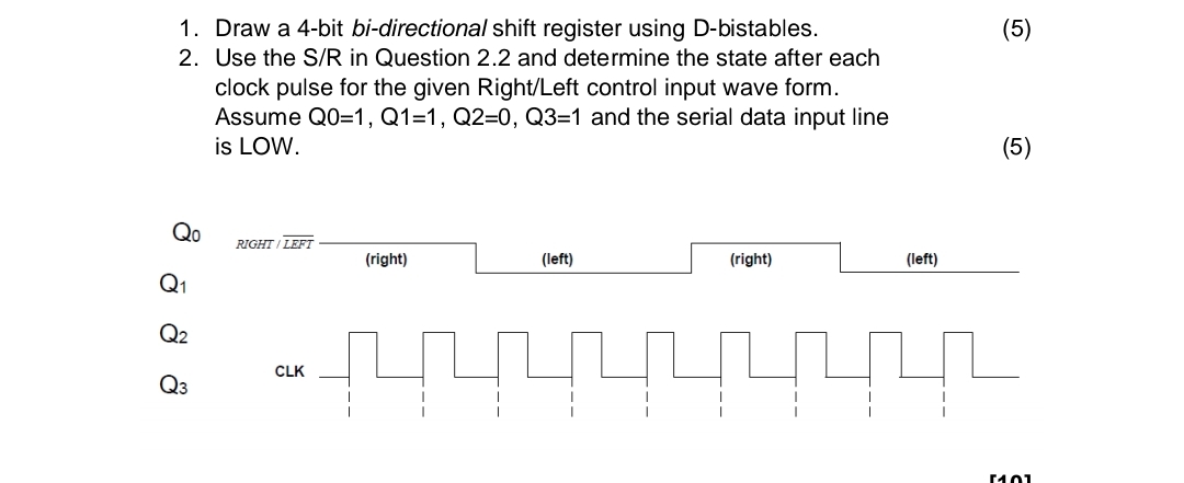 Solved Draw a 4-bit bi-directional shift register using | Chegg.com
