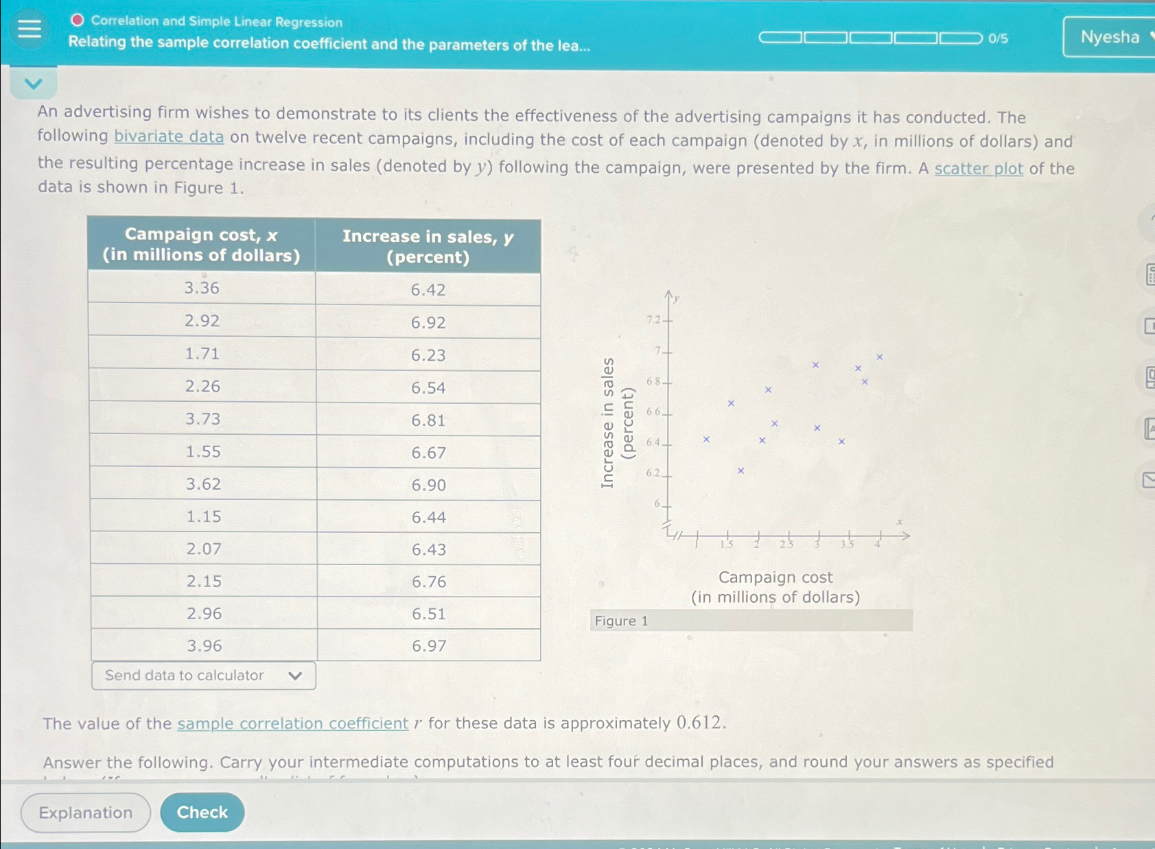 Correlation and Simple Linear RegressionRelating the | Chegg.com