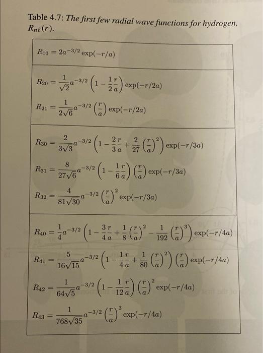 Solved 1. Hydrogen atom: Solve for the radial wave functions | Chegg.com