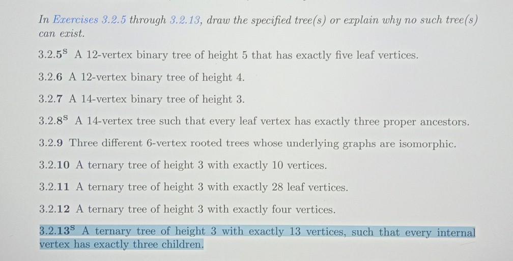 Solved a ternary tree of height 3 with exactly 13 vertices | Chegg.com