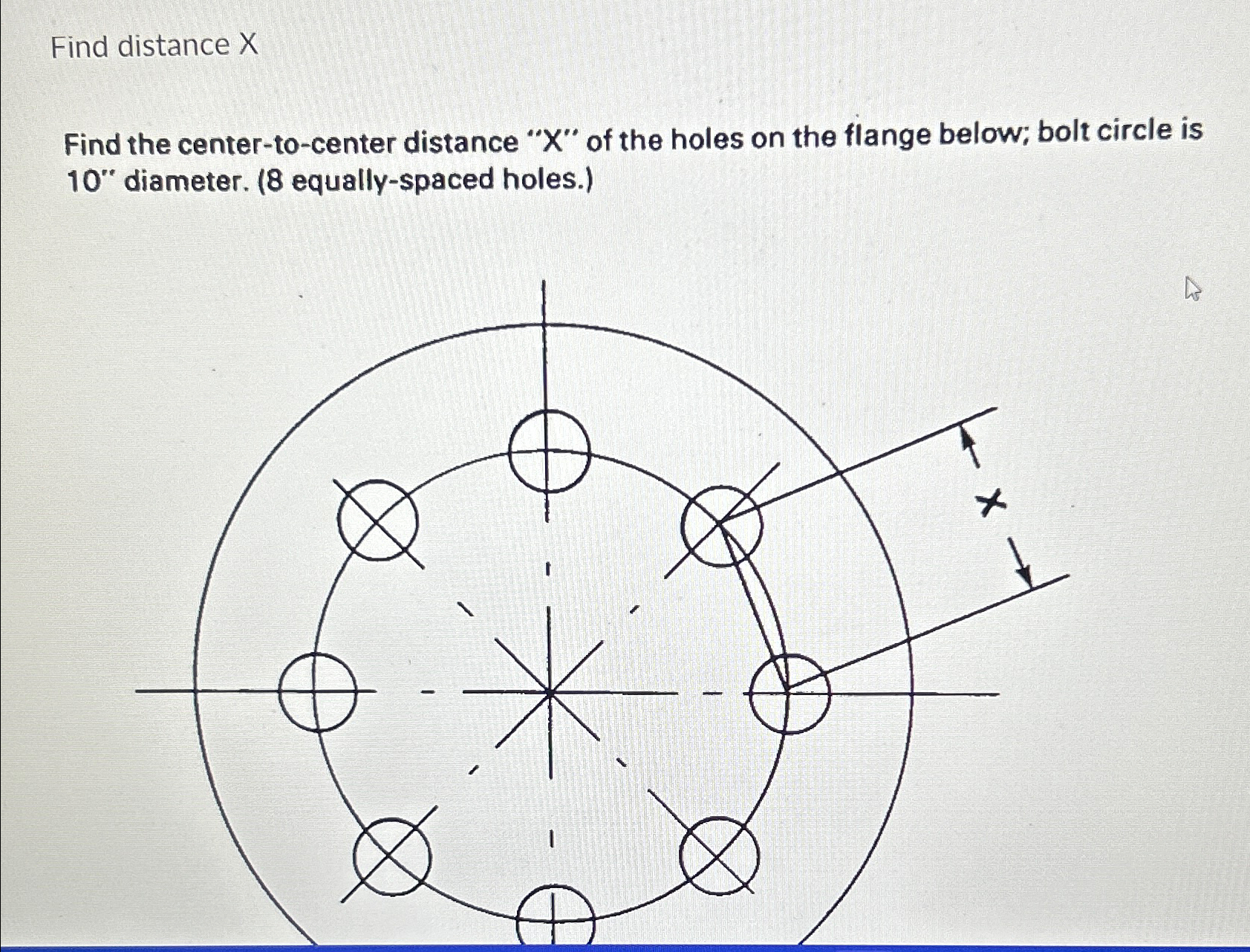 Solved Find distance xFind the center-to-center distance | Chegg.com