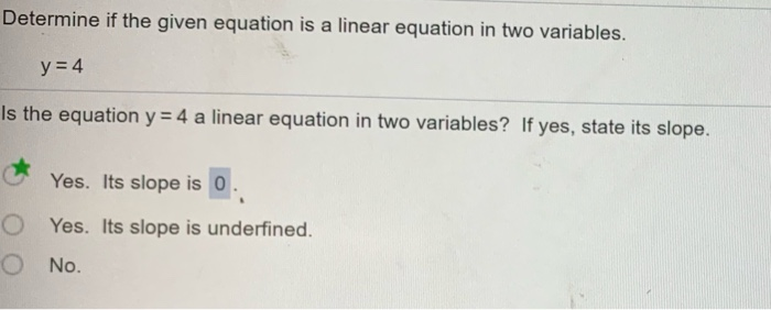 Solved Determine if the given equation is a linear equation | Chegg.com