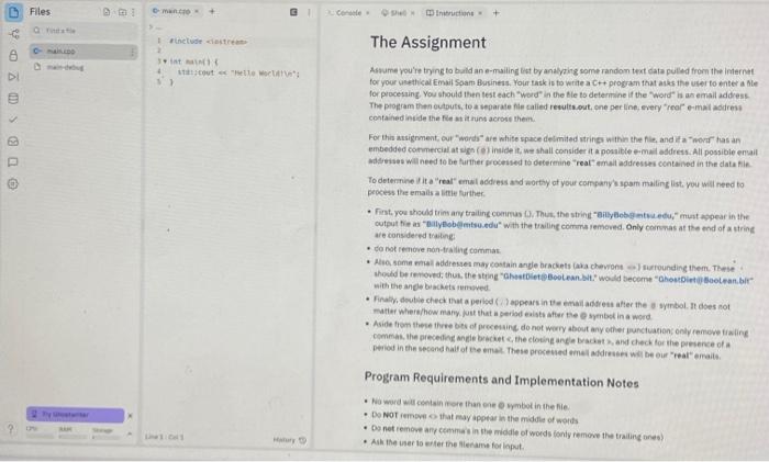 Solved The Assignment Assume you're trying to burd an | Chegg.com