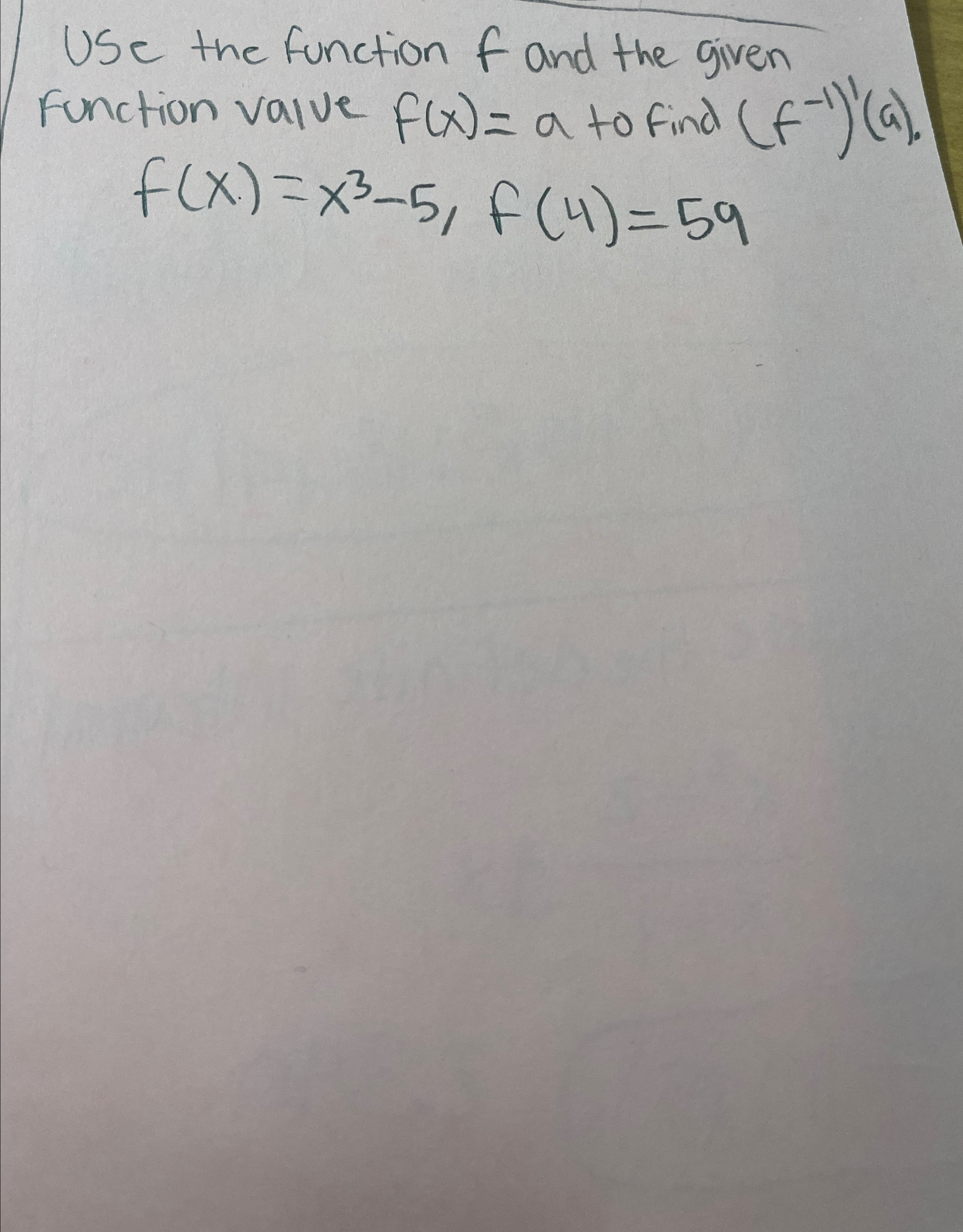 Solved Use the function f ﻿and the given function value | Chegg.com