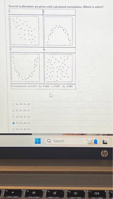 Solved Several scatterplots are given with calculated | Chegg.com