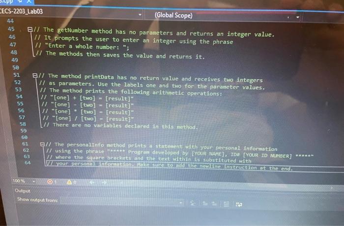 Solved Debug x86 Local Windows lab03.cpp X CECS-2203_Lab03 | Chegg.com