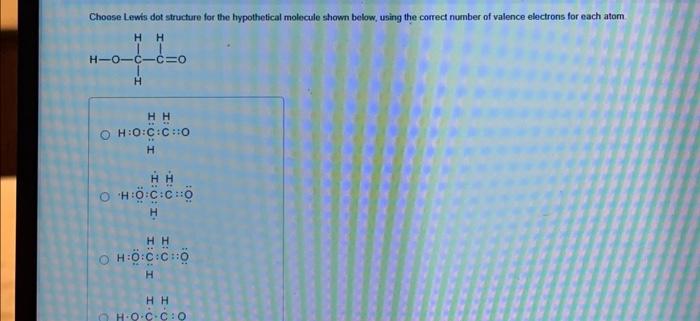 Solved Choose Lewts dot structure for the hypothetical | Chegg.com