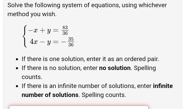 Solved Solve the following system of equations, using | Chegg.com