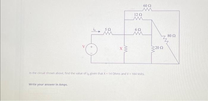 Solved In the circuit shown above, find the value of I0 | Chegg.com