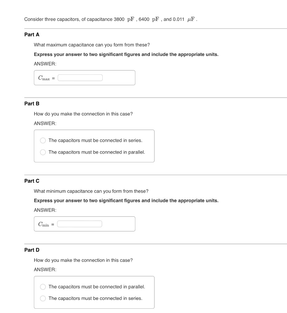 Solved Consider three capacitors, of capacitance | Chegg.com