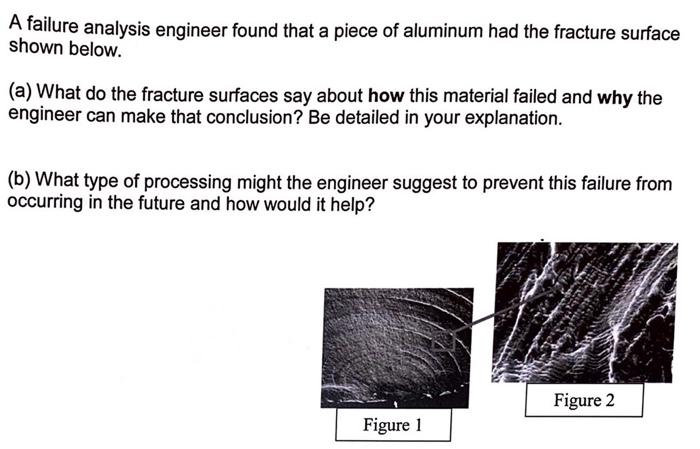 Solved A failure analysis engineer found that a piece of | Chegg.com