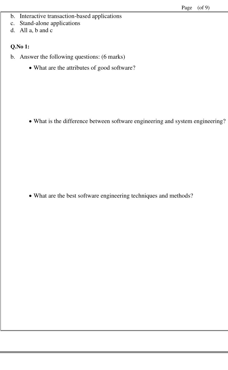 Solved Page (of 9) b. Interactive transaction-based | Chegg.com