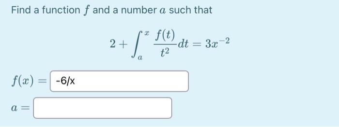 Solved Find a function f and a number a such that | Chegg.com