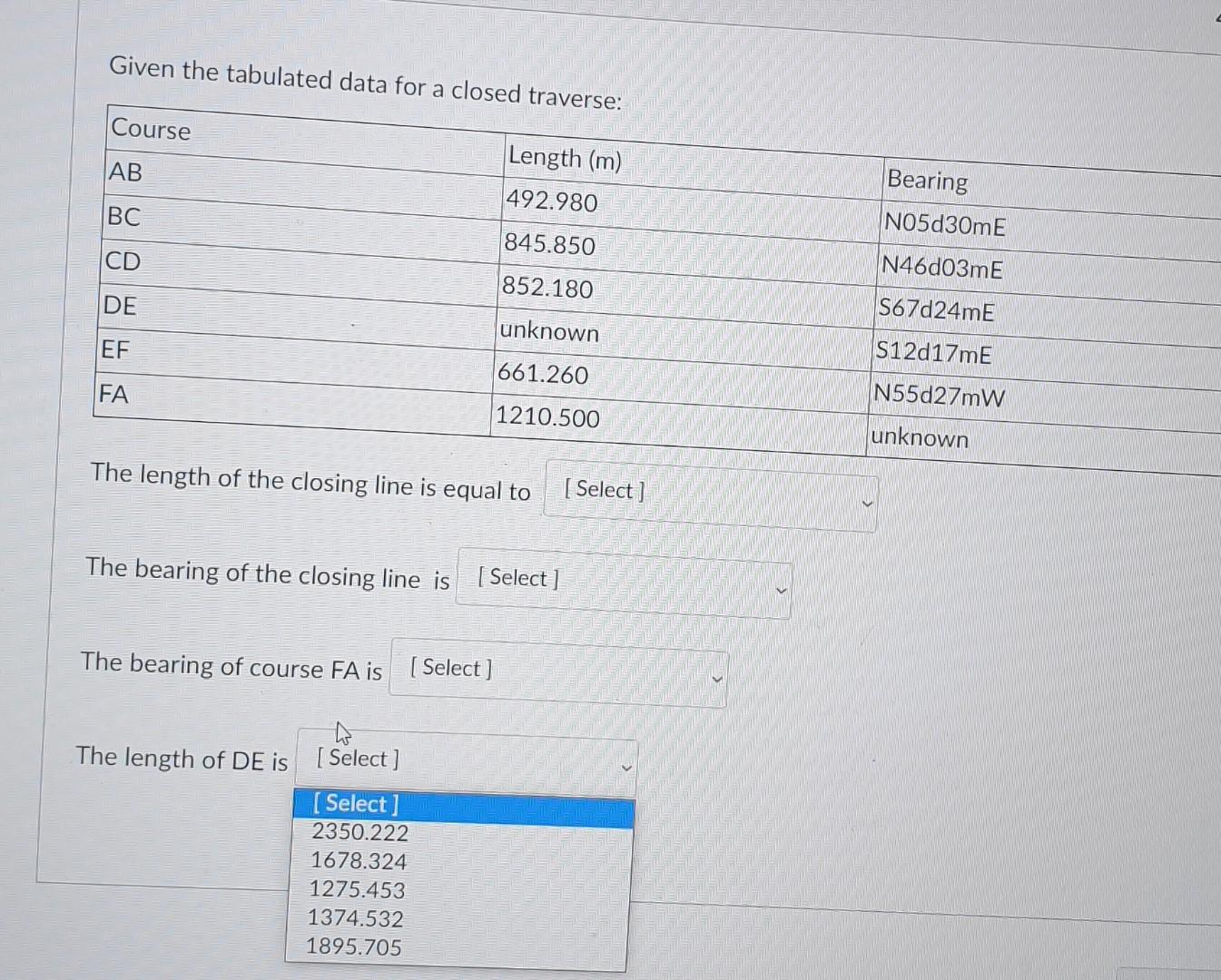 Solved Question 1 4 pts Given the tabulated data for a | Chegg.com