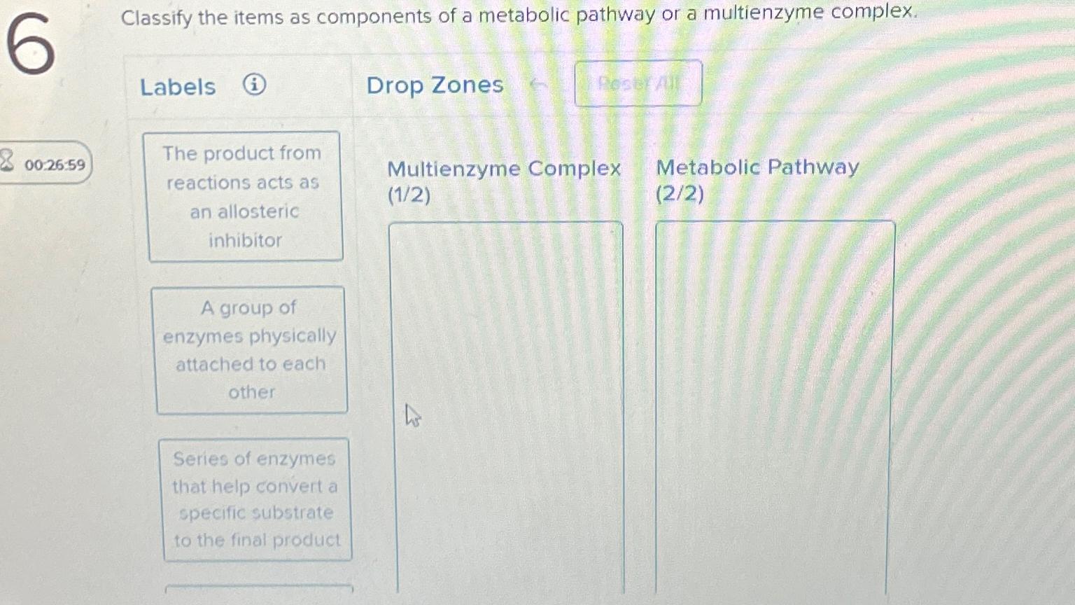 Solved Classify the items as components of a metabolic | Chegg.com