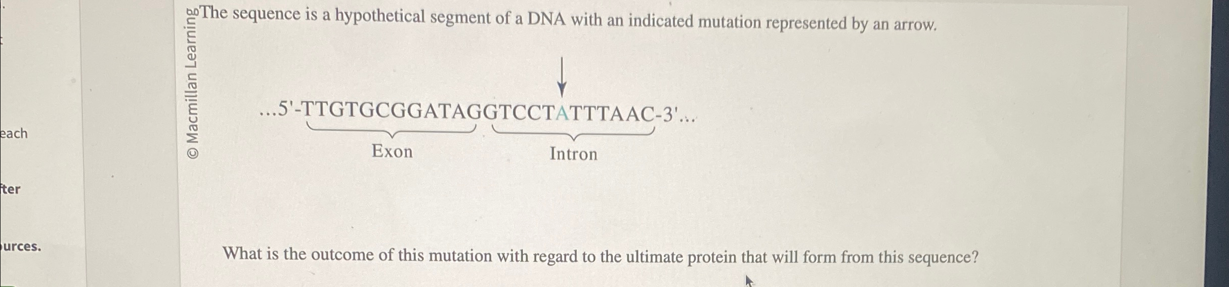 Solved wThe sequence is a hypothetical segment of a DNA with | Chegg.com