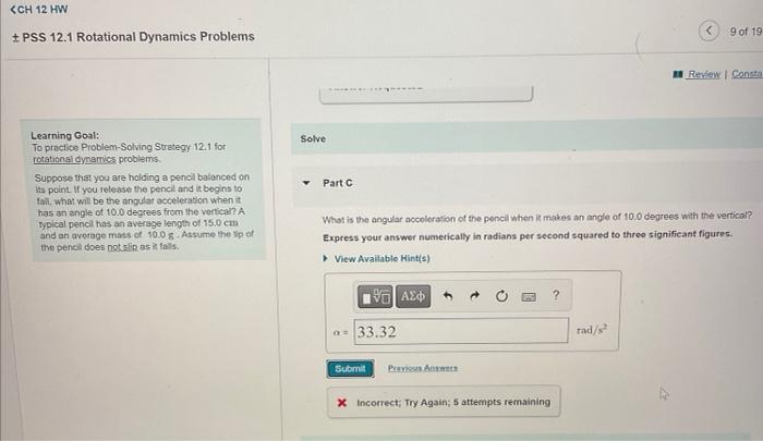 Solved ±PSS 12.1 Rotational Dynamics Problems Learning Goal: | Chegg.com