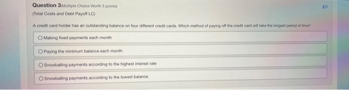 Solved Question 3 Multiple Choice Worth 3 points) (Total | Chegg.com