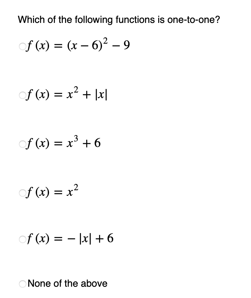 Solved Which of the following functions is | Chegg.com