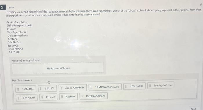 Solved 1 poin: In reality. we aren't disposing of the | Chegg.com