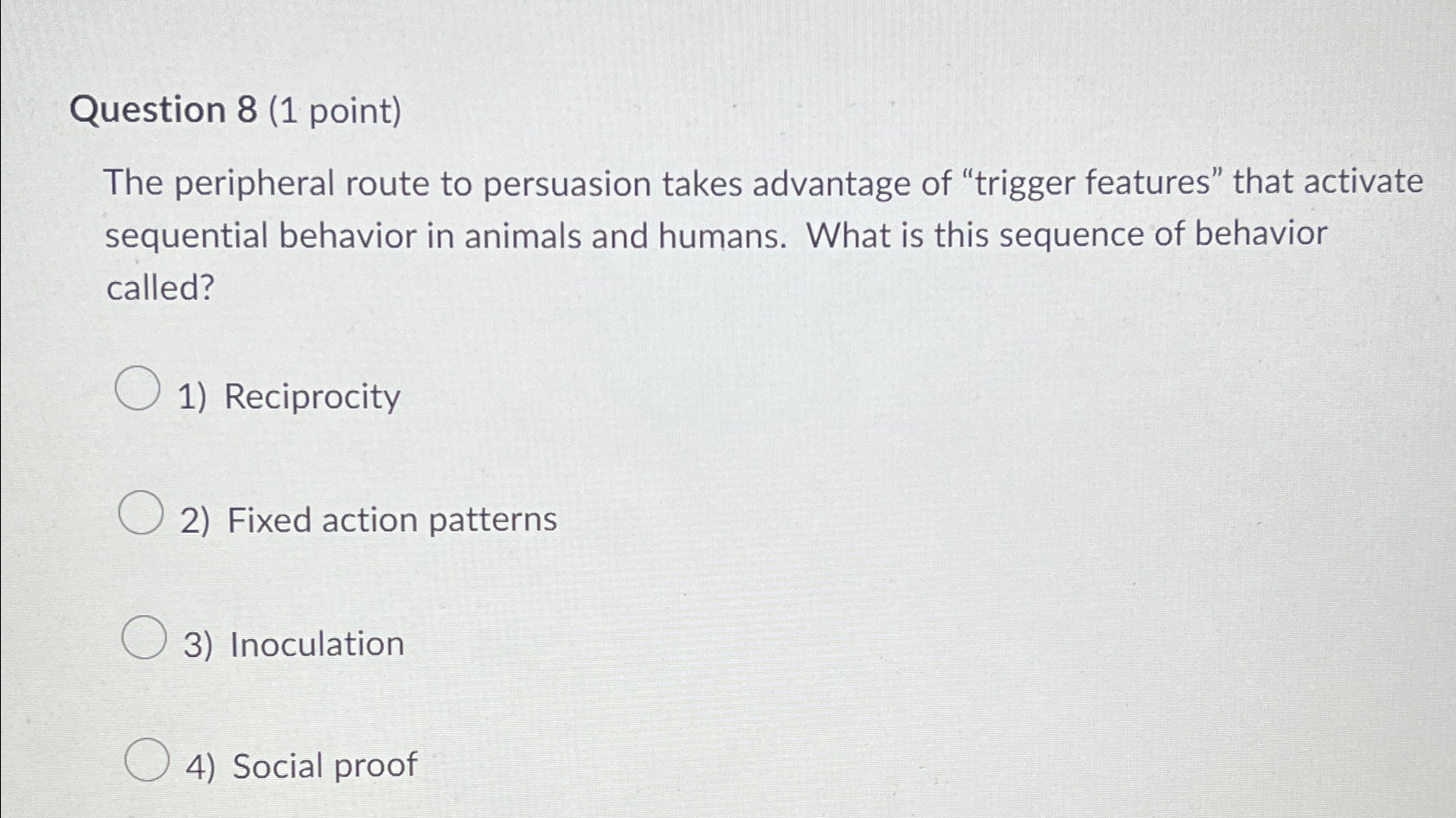 Solved Question 8 (1 ﻿point)The peripheral route to | Chegg.com