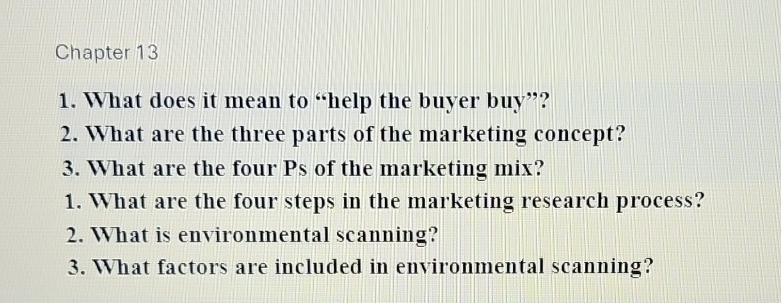 Solved Chapter 13What does it mean to "help the buyer | Chegg.com